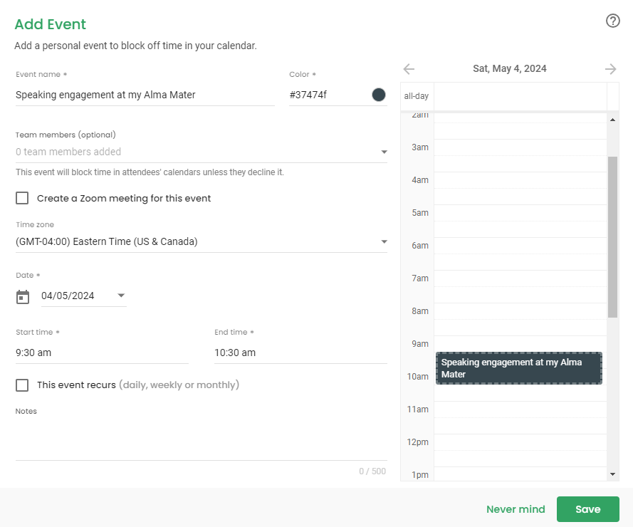 Block Off Unavailable Time in Your Calendar – Help @ Practice Better