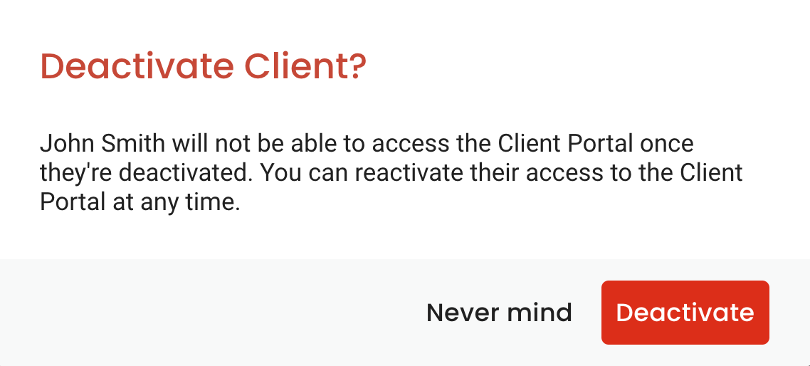 Deactivating and Reactivating Clients – Help @ Practice Better