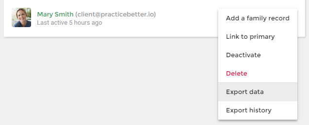 Exporting Client Records – Help @ Practice Better