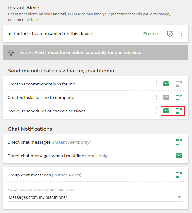 How to Troubleshoot Notification Issues for Clients – Help @ Practice ...