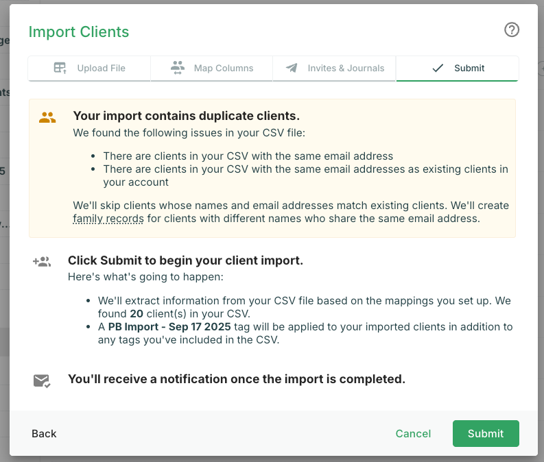 Importing Your Clients – Help @ Practice Better