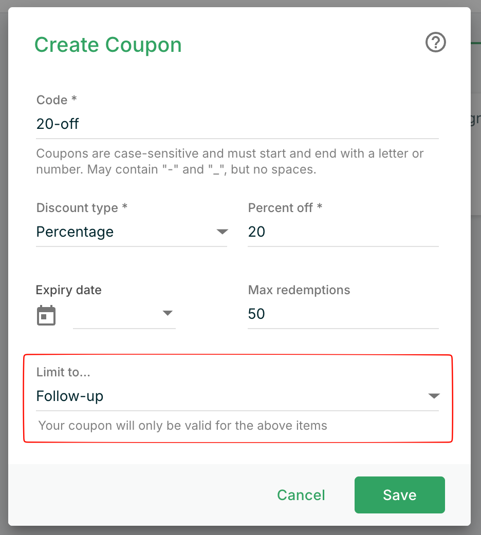 Working with Coupons – Help @ Practice Better